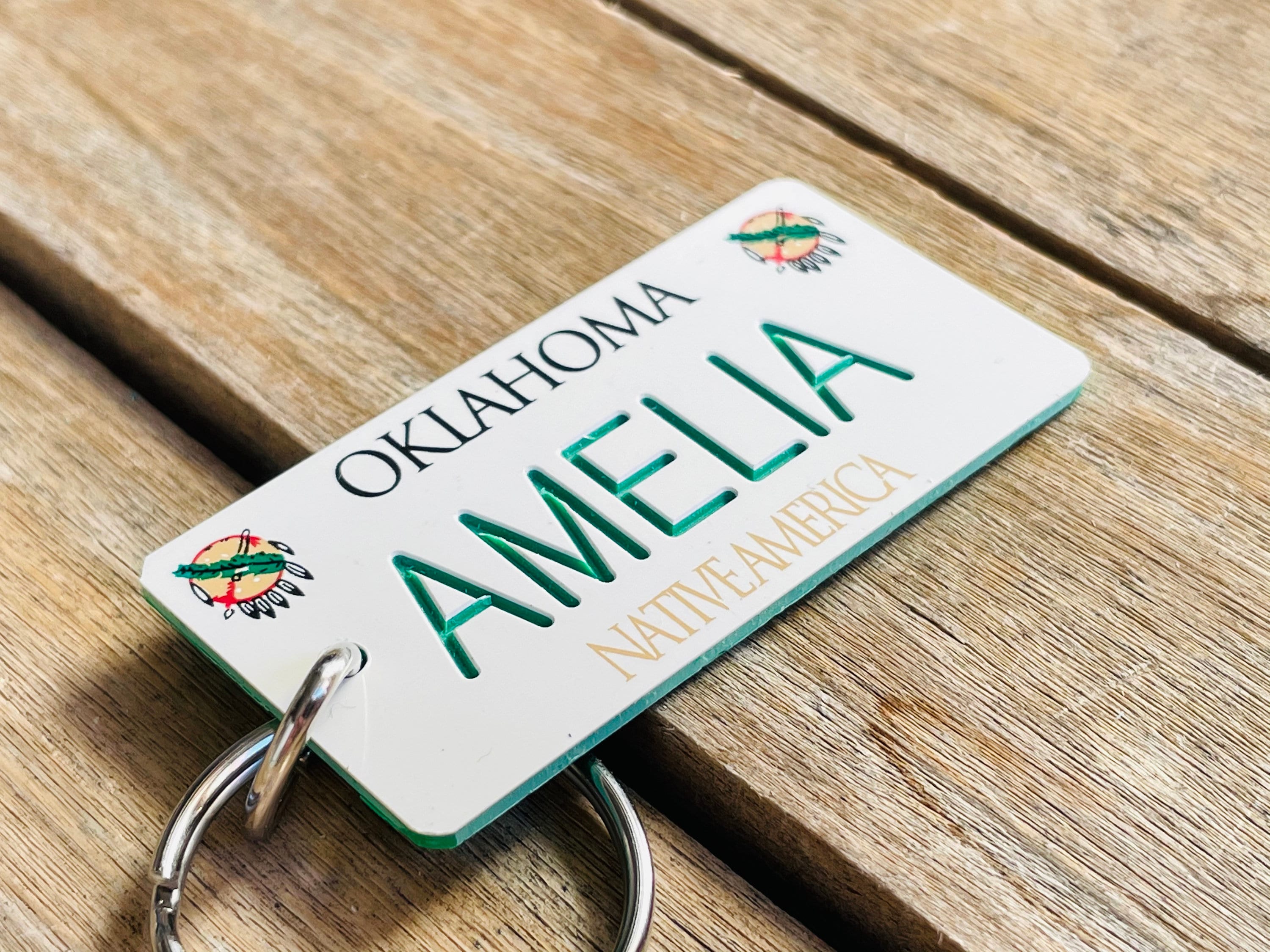 Personalized Oklahoma License Plate Engraved Keychain Key - Etsy