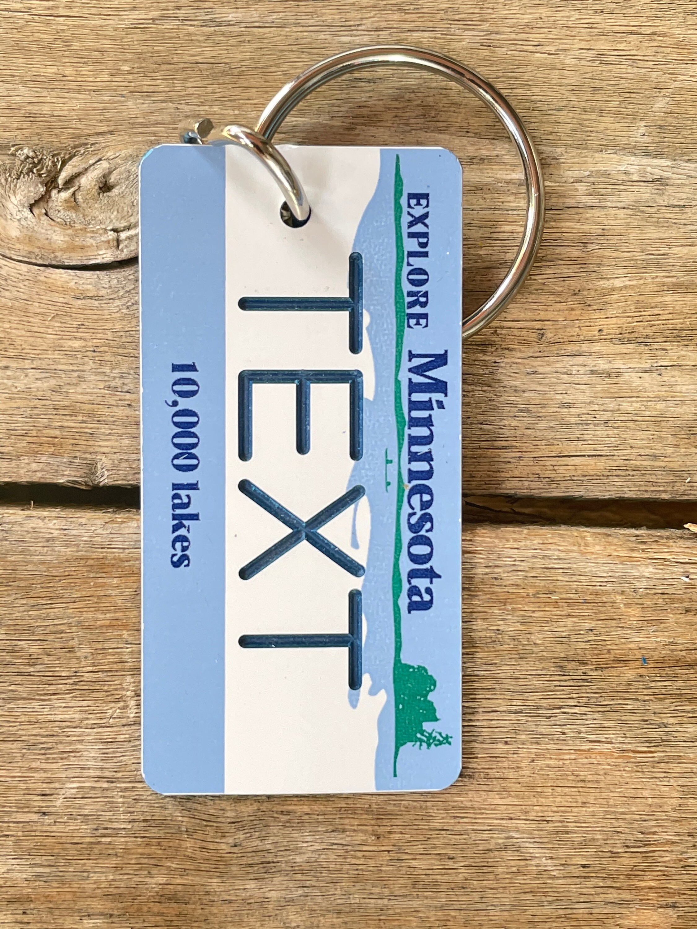 Personalized Minnesota License Plate Engraved Keychain - 10,000 Lakes ...
