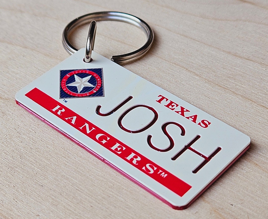 Personalized Engraved Texas Rangers Keychain - Key Ring - Any Name Made ...