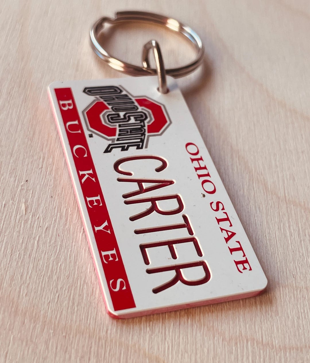 Personalized Engraved Ohio State Buckeyes Keychain - Key Ring - Any ...