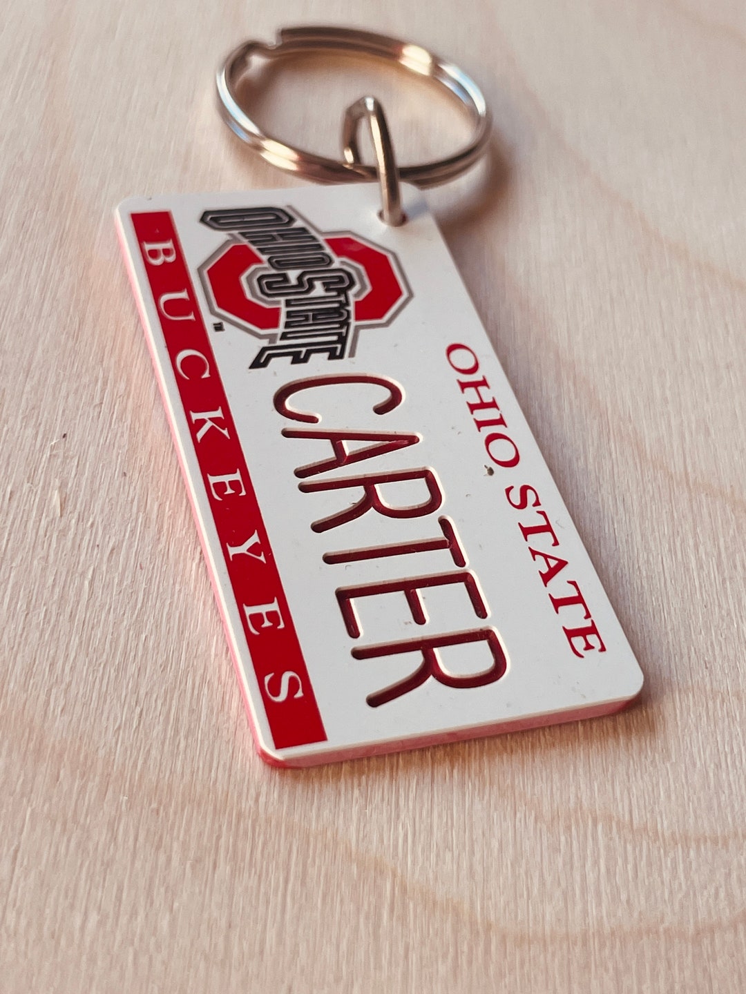 Personalized Engraved Ohio State Buckeyes Keychain Key Ring Any Name ...