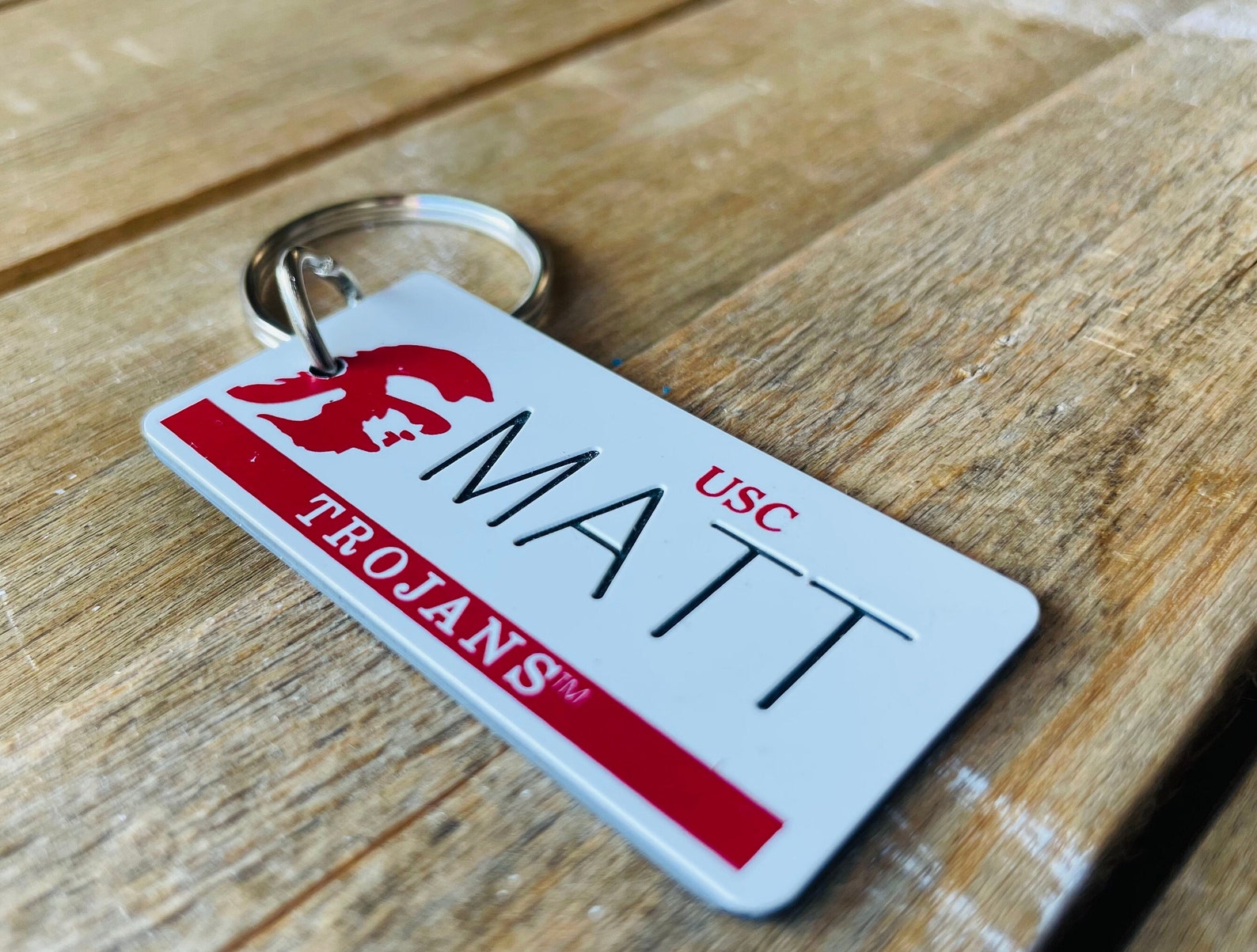 Personalized Engraved USC Trojanskeychain - Key Ring - Key Tag - Any ...