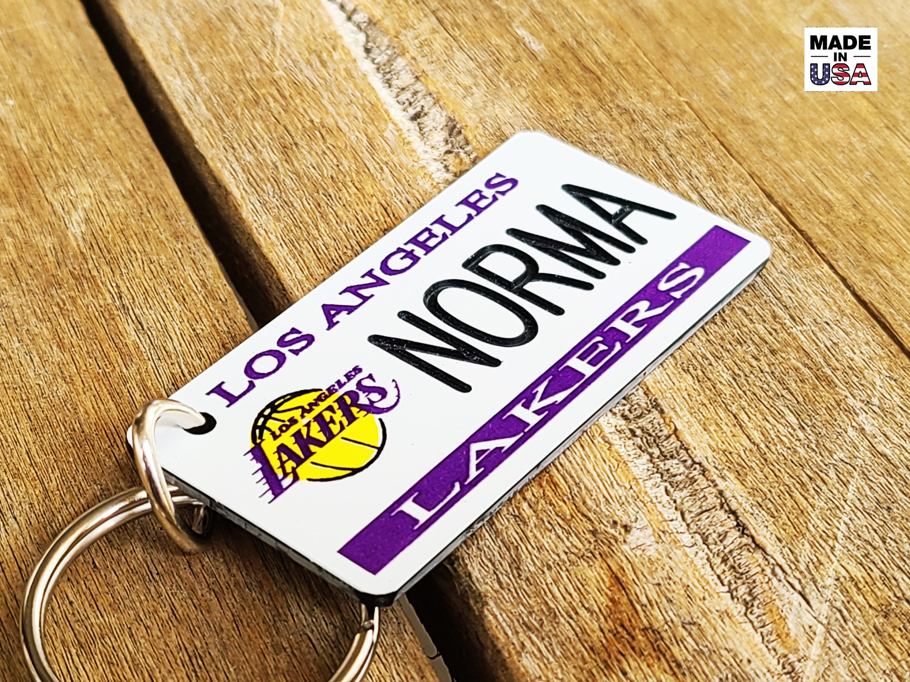 Personalized Engraved Los Angeles Lakers Keychain Key Ring | Etsy