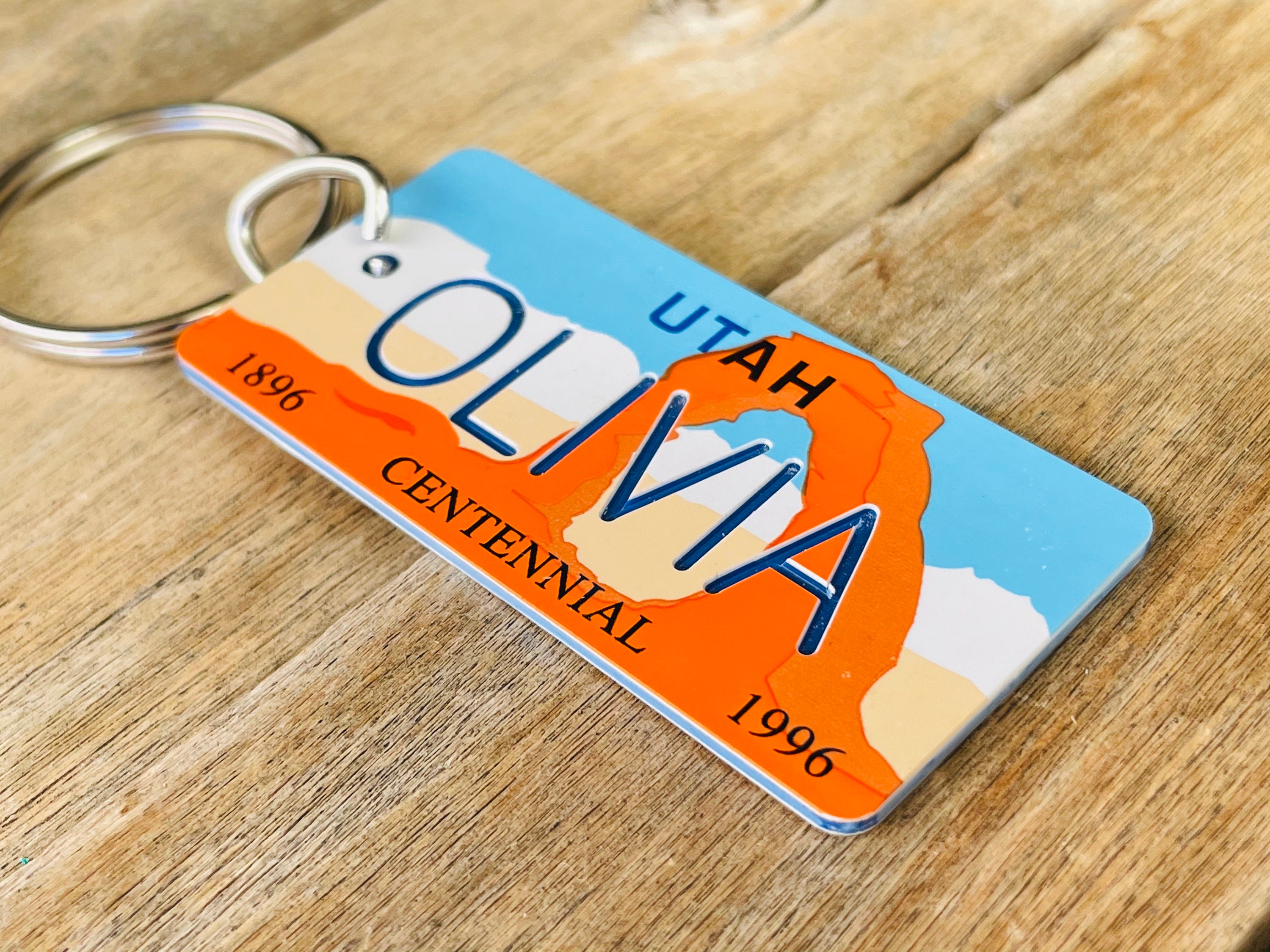 Personalized Utah Centennial License Plate Engraved Keychain - Etsy