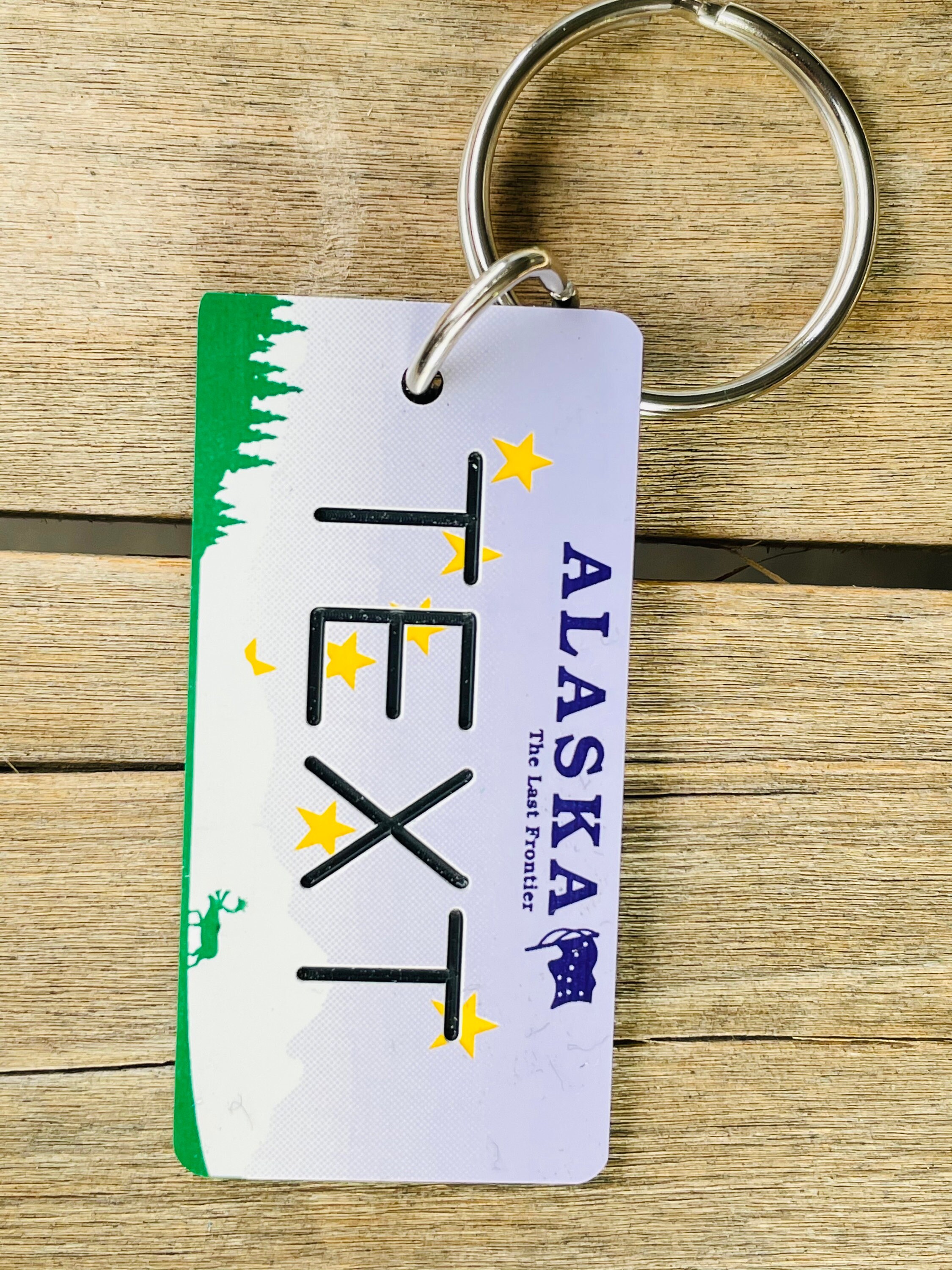 Personalized Alaska License Plate Engraved Keychain - Key Ring - Key ...