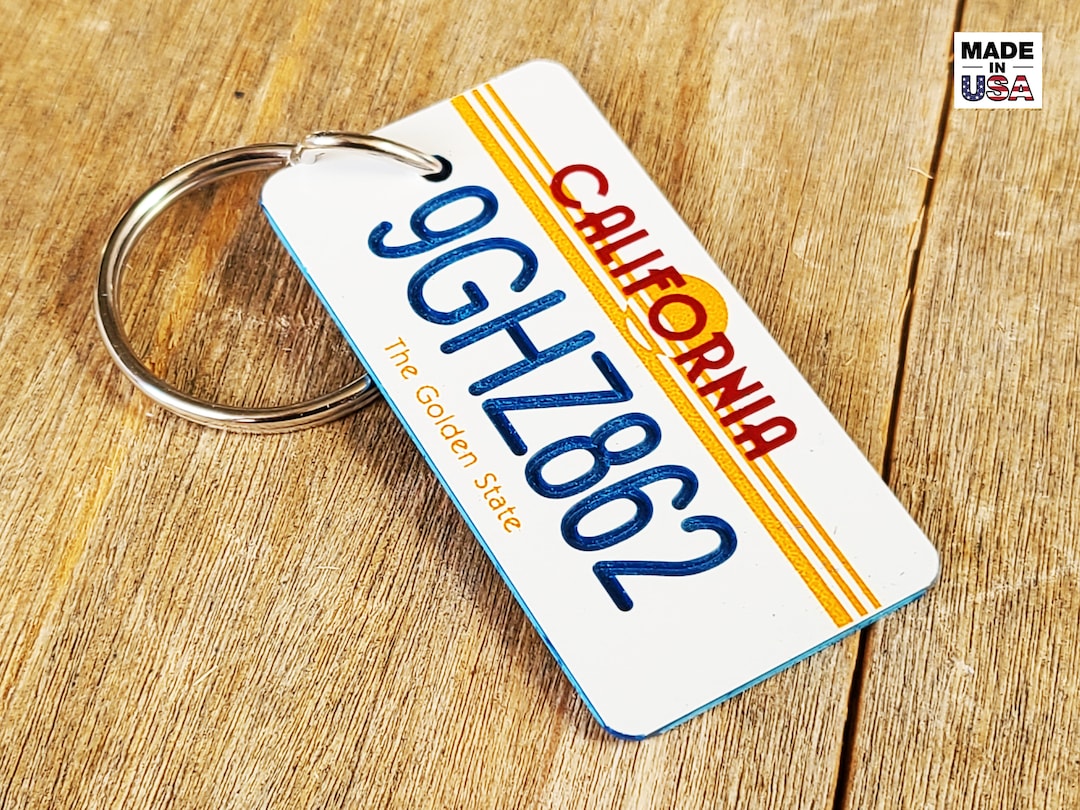 Personalized Engraved California Golden State License Plate Keychain ...