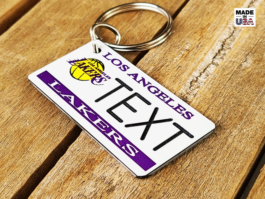 Personalized Engraved Los Angeles Lakers Keychain - Key Ring - Tag ...