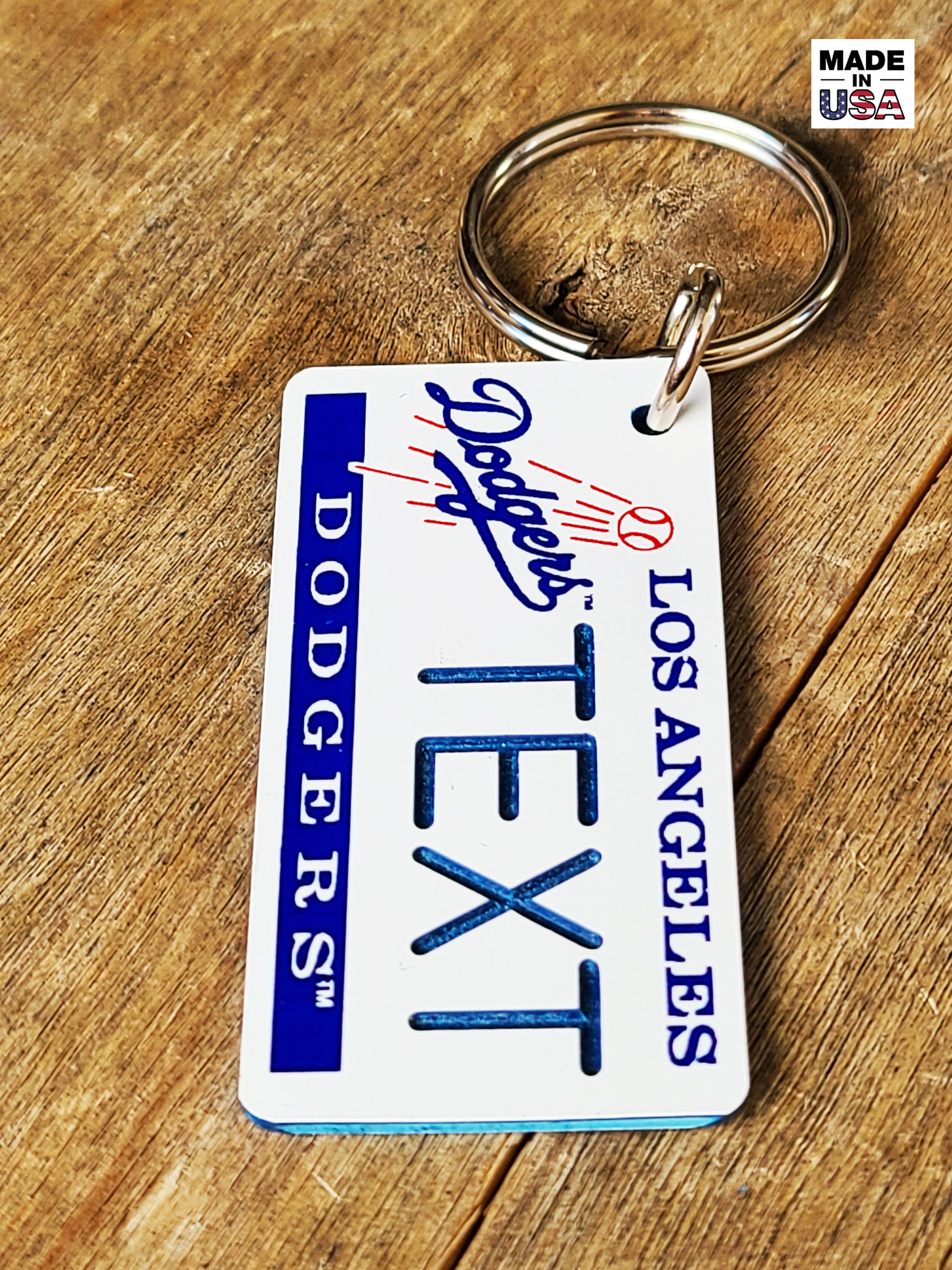 Personalized Los Angeles Dodgers Engraved Keychain Key Ring - Etsy
