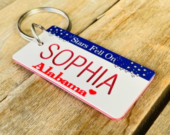 Personalized Arizona License Plate engraved Keychain Key | Etsy