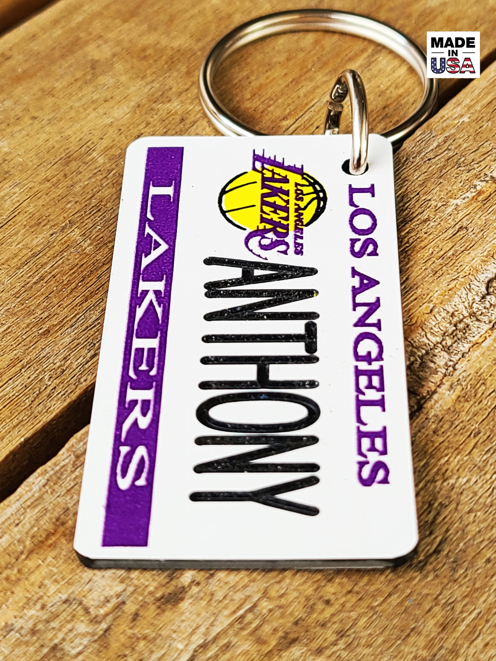 Personalized Engraved Los Angeles Lakers Keychain Key Ring | Etsy