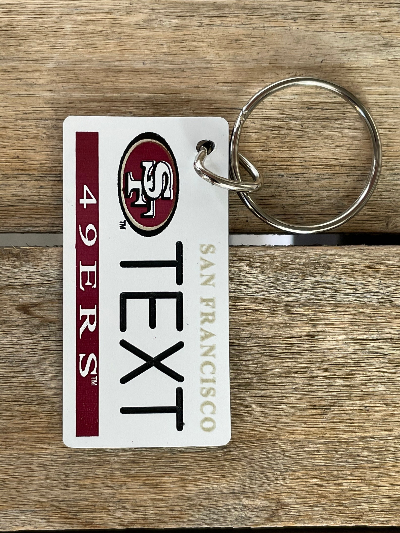 Personalized San Francisco 49ers Engraved Keychain - Key Ring - Tag ...