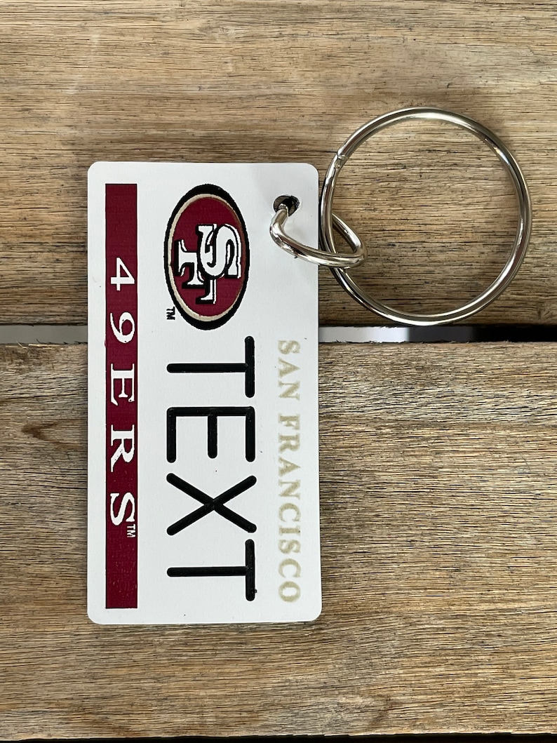 Personalized San Francisco 49ers Engraved Keychain - Key Ring - Tag ...