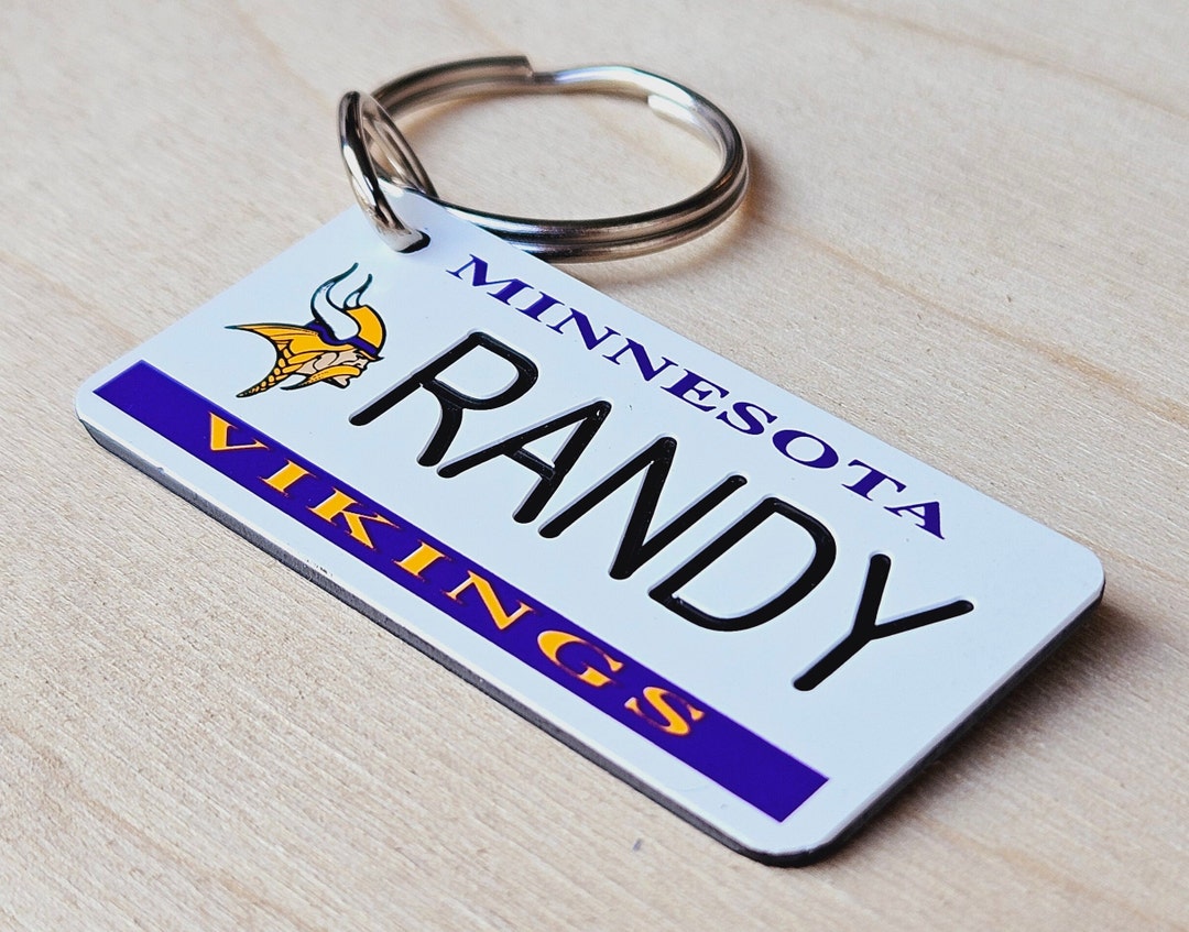 Personalized Engraved Minnesota Vikins Keychain - Key Ring - Any Name ...