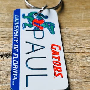 Personalized Engraved University of Florida Gators Keychain - Key Ring ...