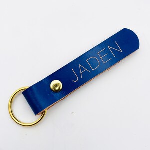 Personalized Engraved Leather Keyring Keychain Key Fob / Engrave Any ...