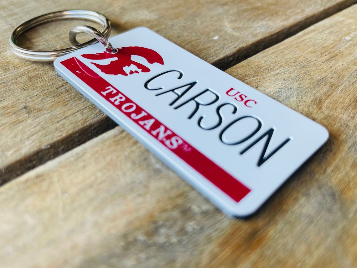 Personalized Engraved USC Trojanskeychain - Key Ring - Key Tag - Any ...