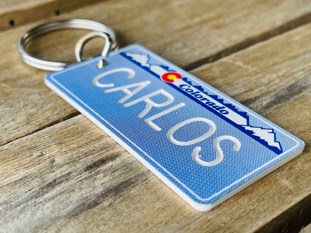 Personalized Engraved Colorado License Plate Replica Keychain - Key ...