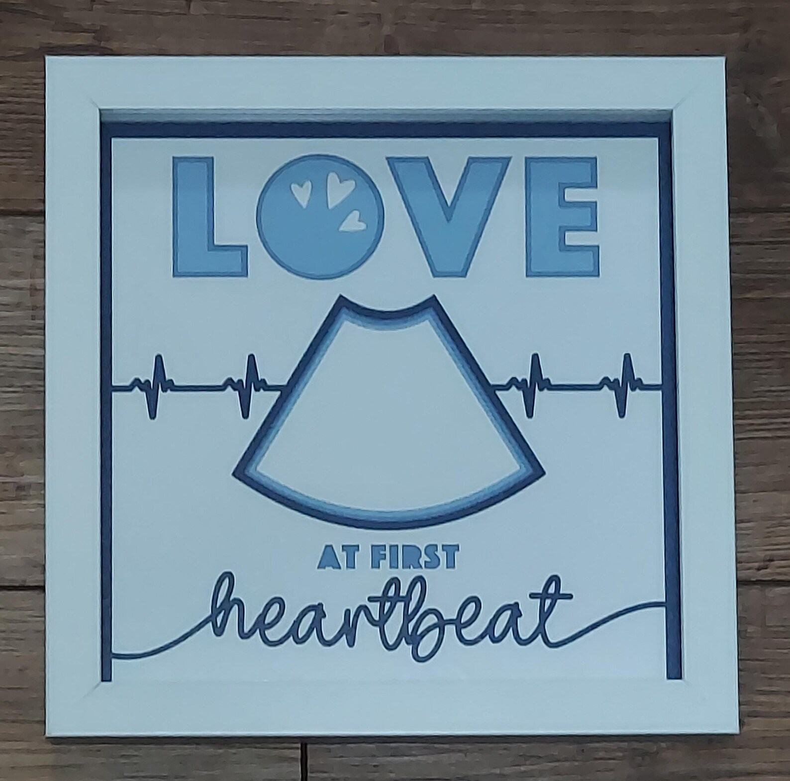 Love at First Heartbeat Baby Ultrasound Sonogram Photo Picture Frame ...