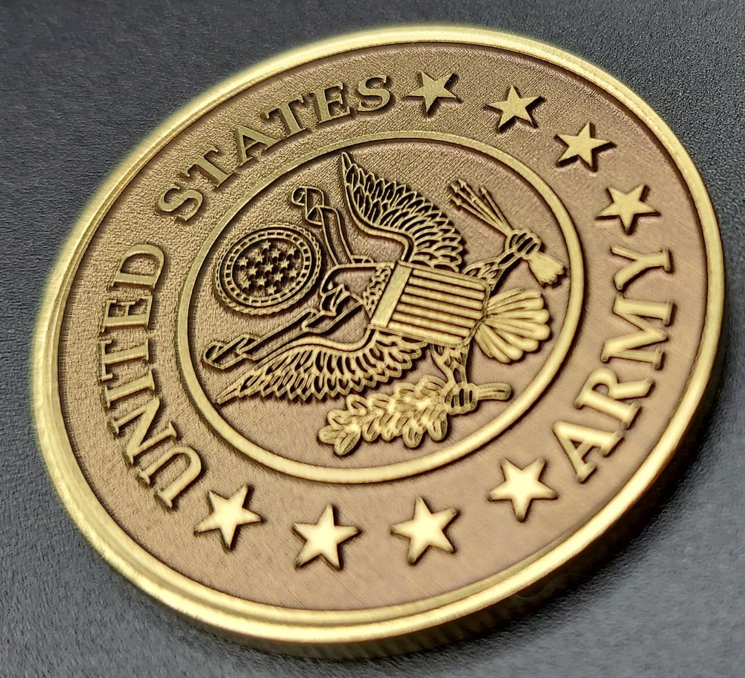 Custom Laser Engraved Brass / Stainless Steel Challenge Coin - Military ...