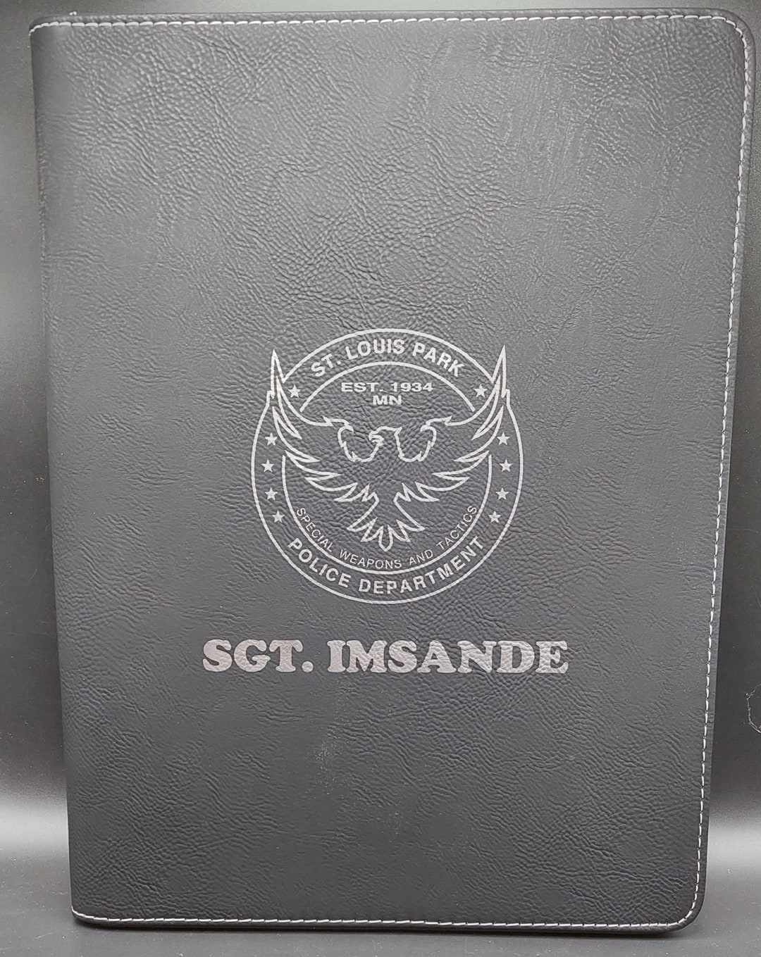Custom Laser Engraved Leatherette Portfolio 9 1/2" X 12" With Zipper ...