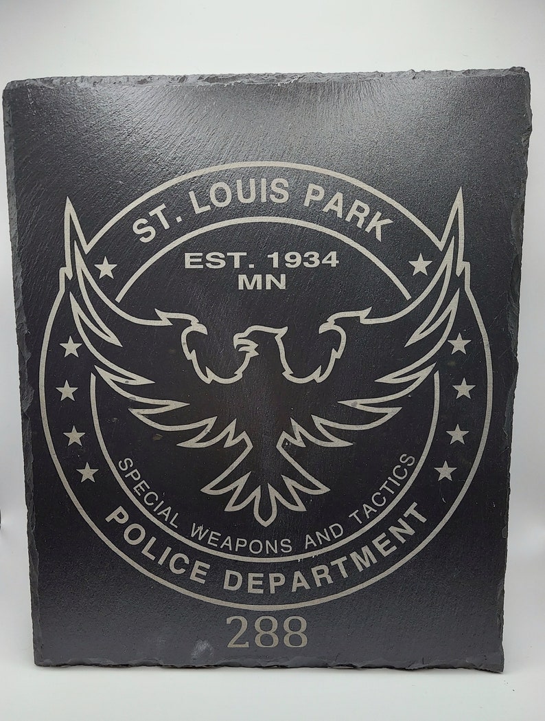 Custom Police Officer Law Enforcement Laser Engraved Slate 12x10 Plaque ...