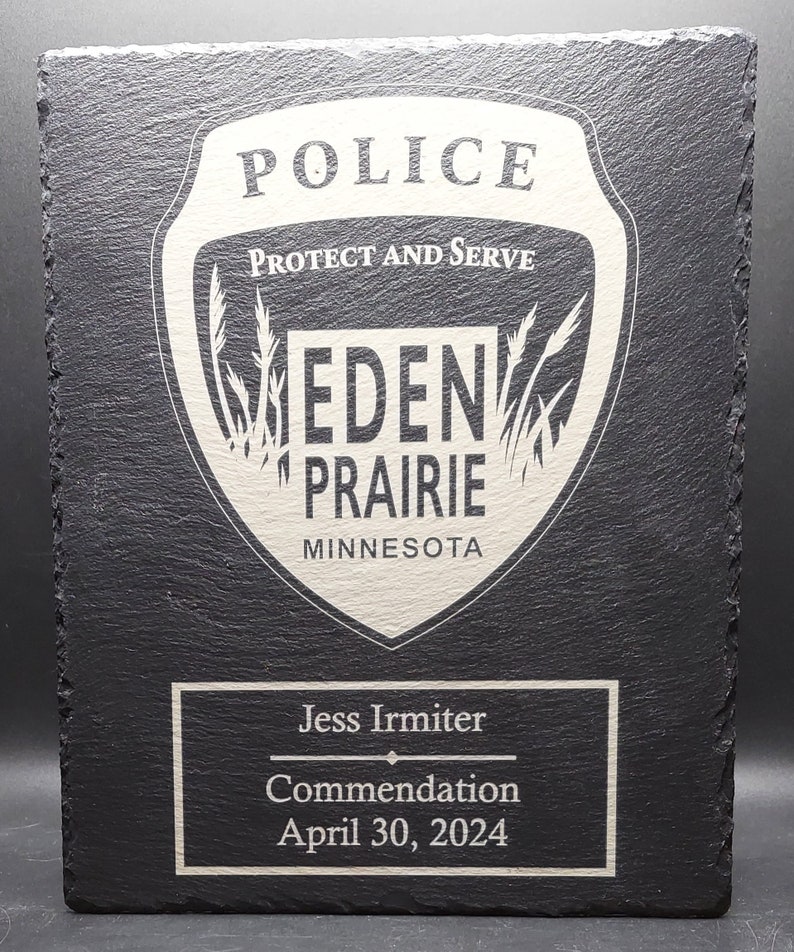 Custom Police Officer or K9 Designed Laser Engraved Slate Retirement ...