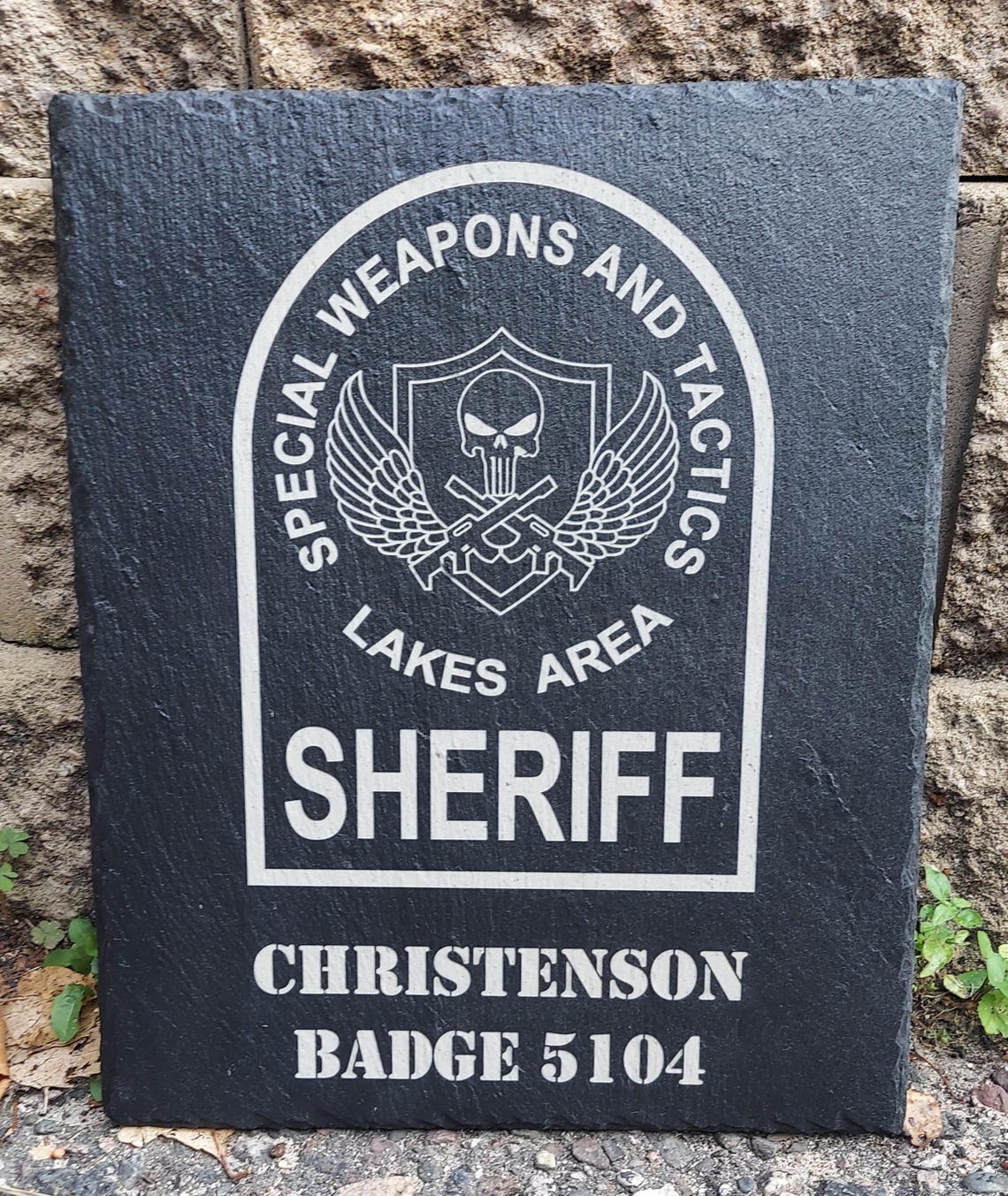 Custom Police Officer Law Enforcement Laser Engraved Slate Plaque ...