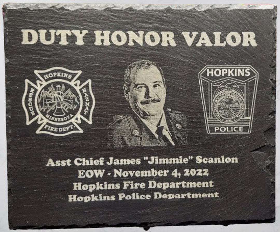 Custom Firefighter Designed Laser Engraved Slate 12x10 Memorial Plaque ...