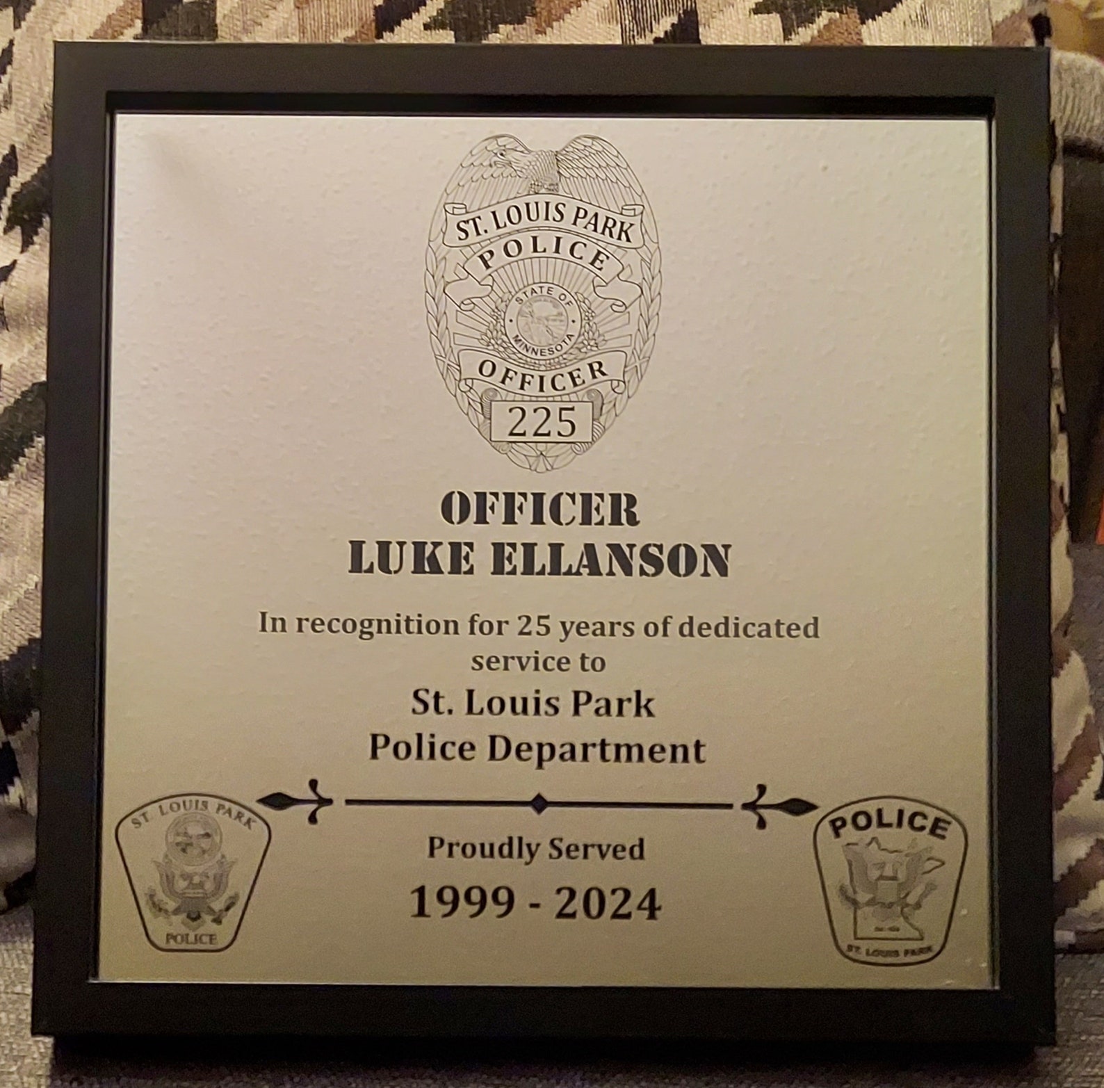 Custom Police Officer or K9 Designed Laser Engraved Retirement Plaque ...