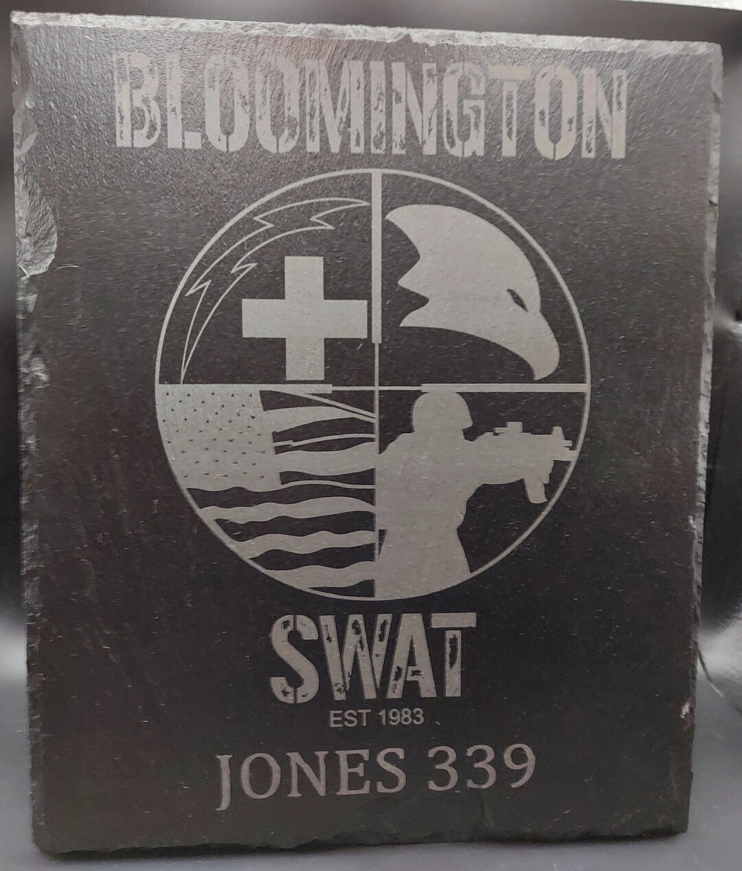 Custom Police Officer Law Enforcement Laser Engraved Slate 12x10 Plaque ...