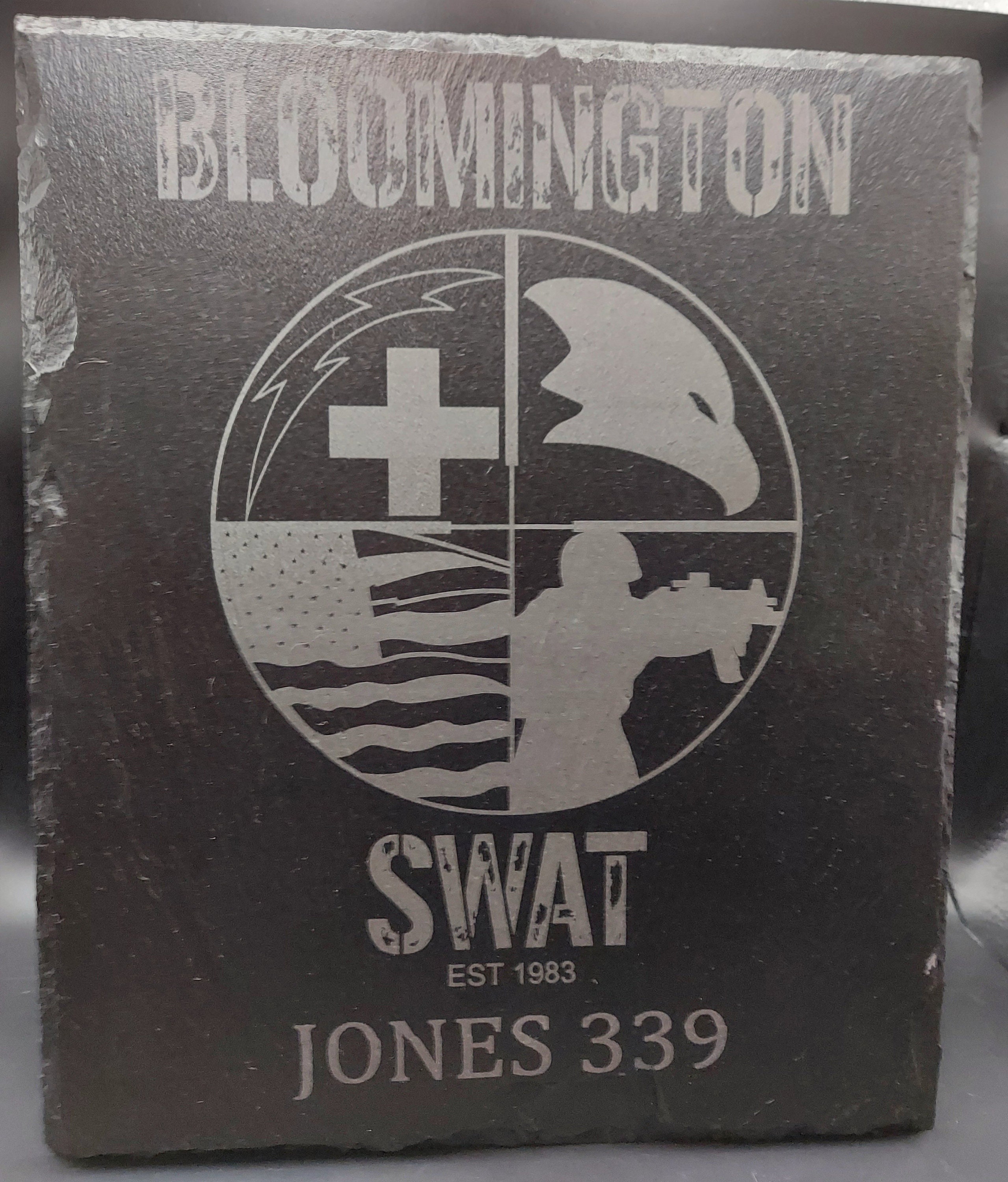 Custom Police Officer Law Enforcement Laser Engraved Slate 12x10 Plaque ...