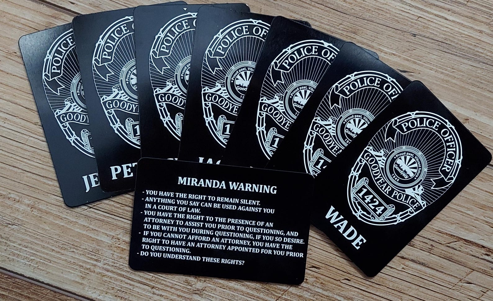 Metal Miranda Warning Cards for Law Enforcement - Laser Engraved ...