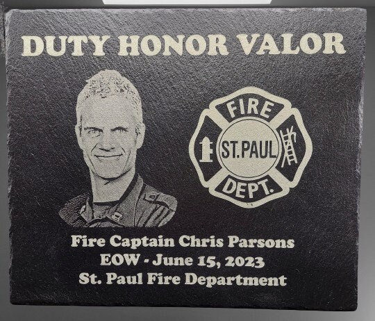 Custom Firefighter Designed Laser Engraved Slate 12x10 Memorial Plaque ...