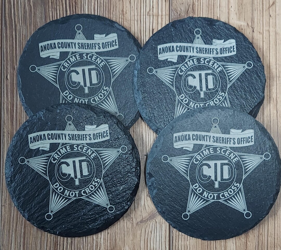 Custom Police Officer Law Enforcement Laser Engraved Slate Round ...