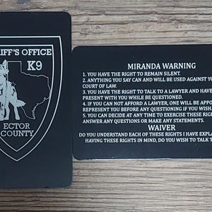 Metal Miranda Warning Cards for Law Enforcement - Laser Engraved ...