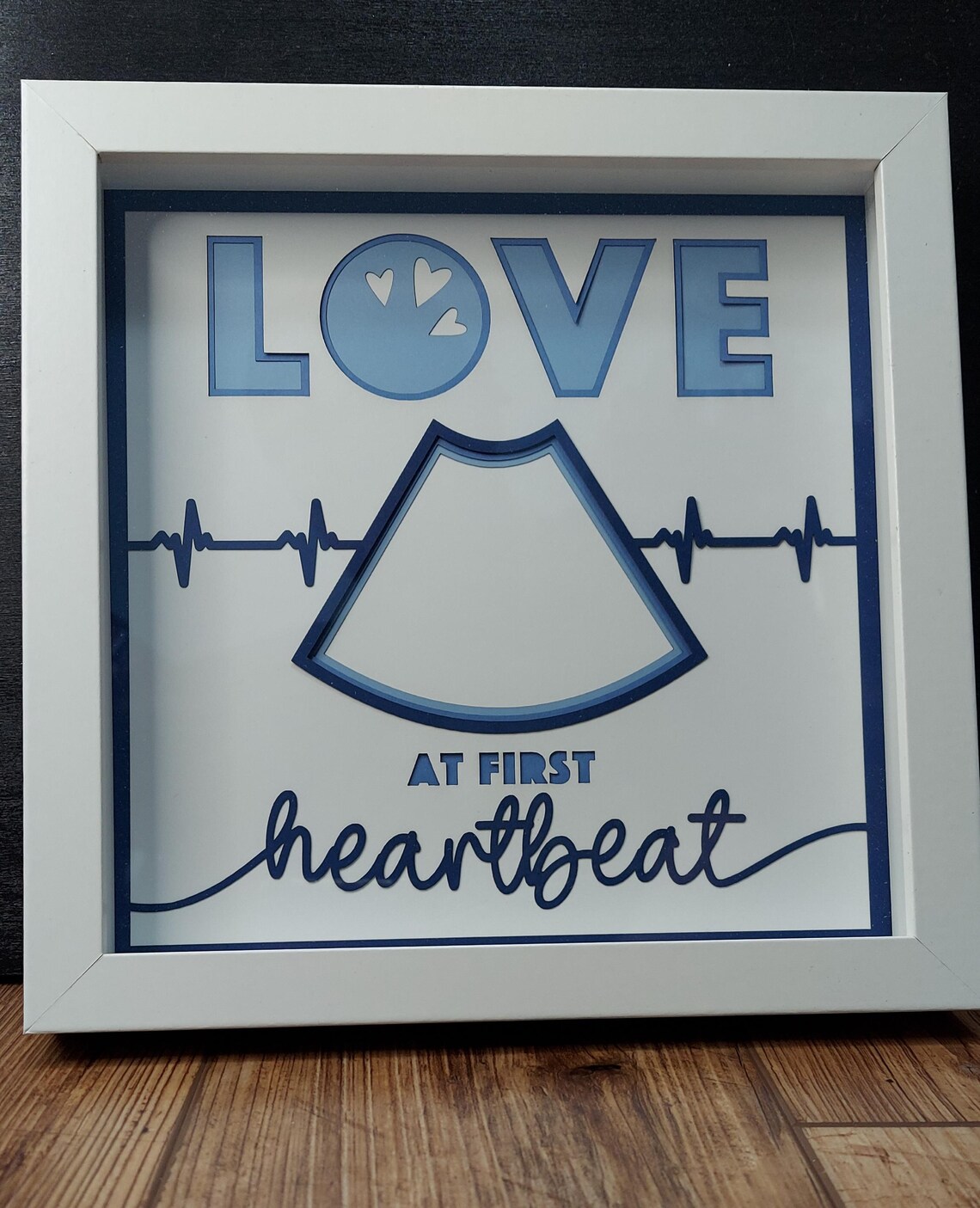 Love at First Heartbeat Baby Ultrasound Sonogram Photo Picture Frame ...