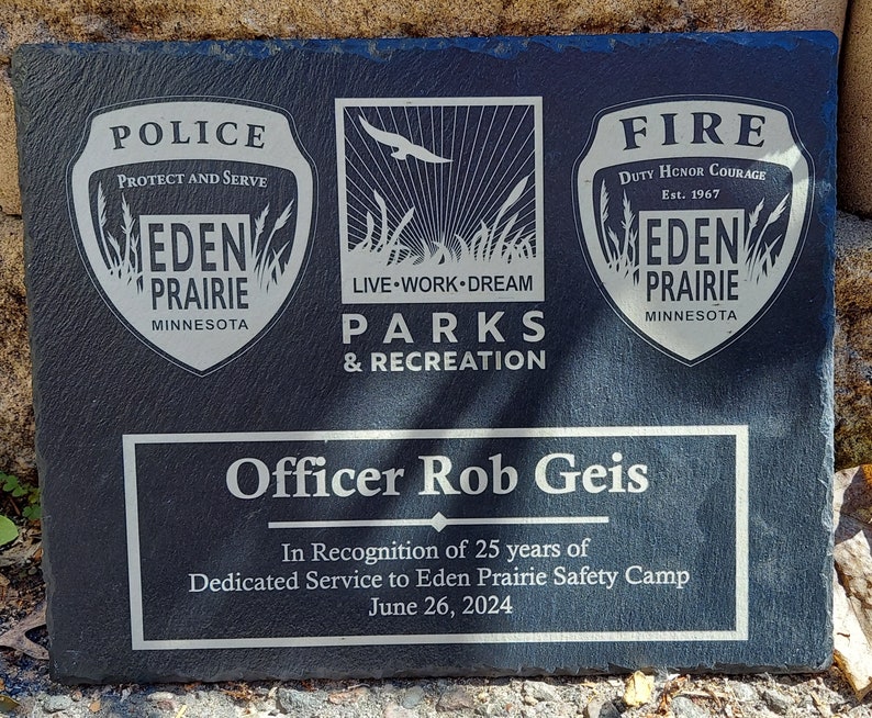 Custom Police Officer or K9 Designed Laser Engraved Slate Retirement ...