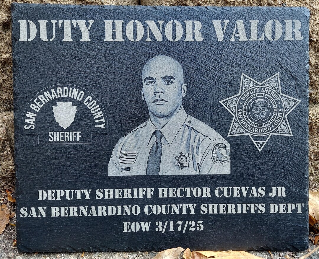 Custom Police Officer Designed Laser Engraved Slate 12x10 Memorial ...