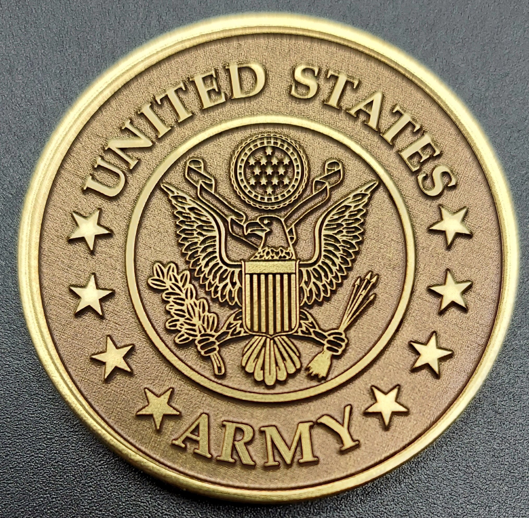Custom Laser Engraved Brass / Stainless Steel Challenge Coin - Military ...