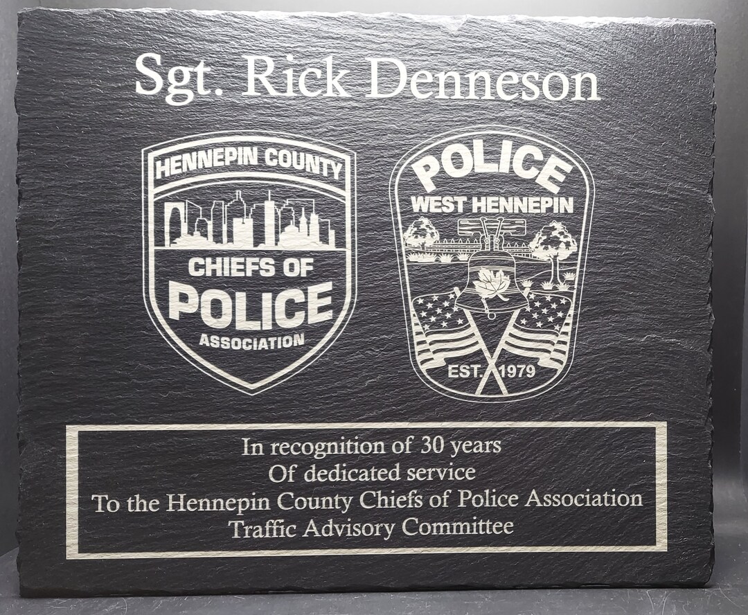 Custom Police Officer or K9 Designed Laser Engraved Slate Retirement ...