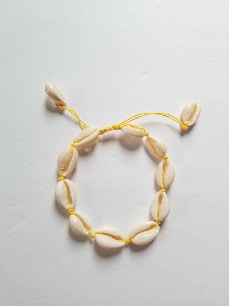 Cowrie shell anklet colorful beach jewelry | Etsy