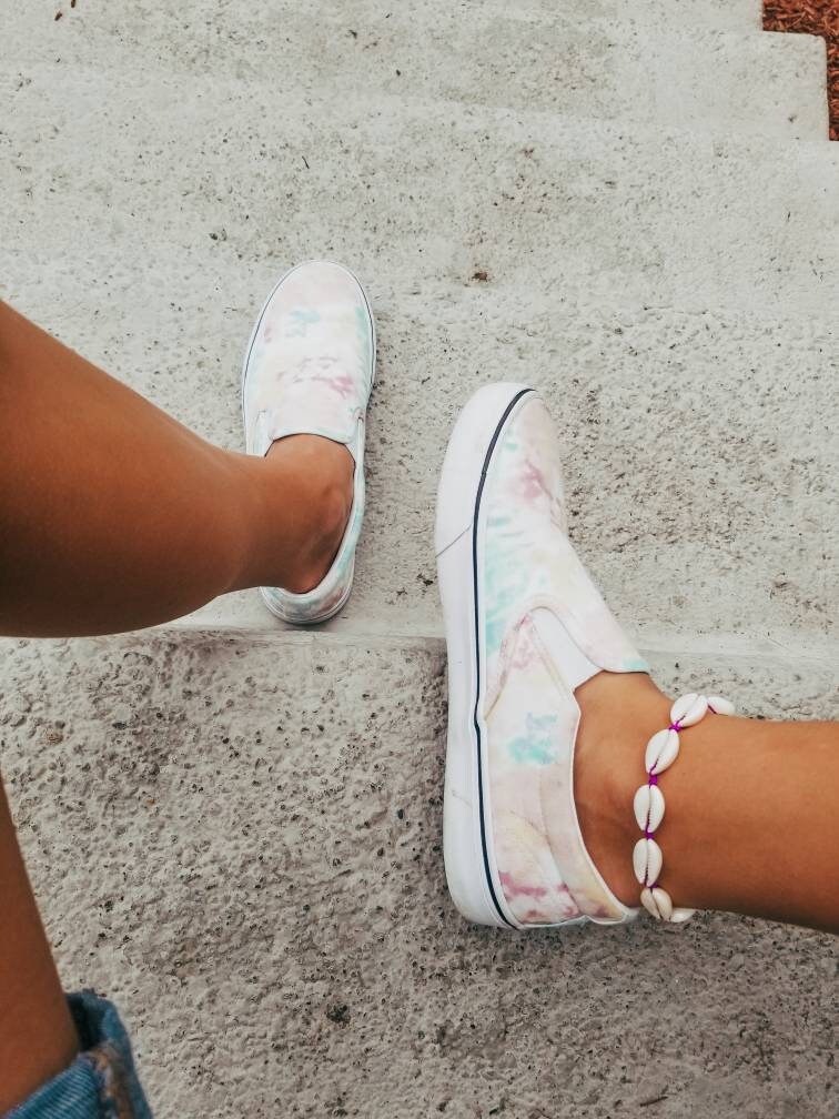 Cowrie shell anklet colorful beach jewelry | Etsy