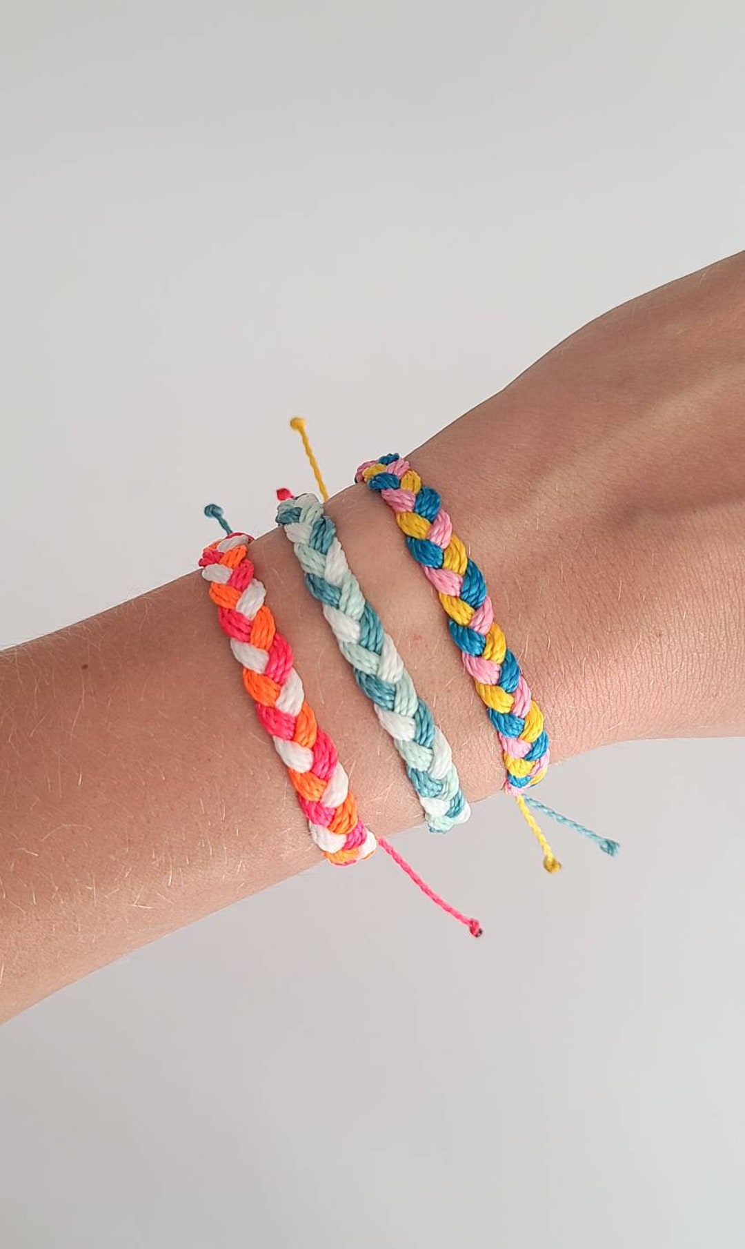 Pura Vida Style Braided Bracelet, Wax String Thick Braided Bracelet ...