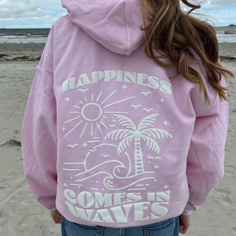 Pink Palm Puff Hoodie - Etsy