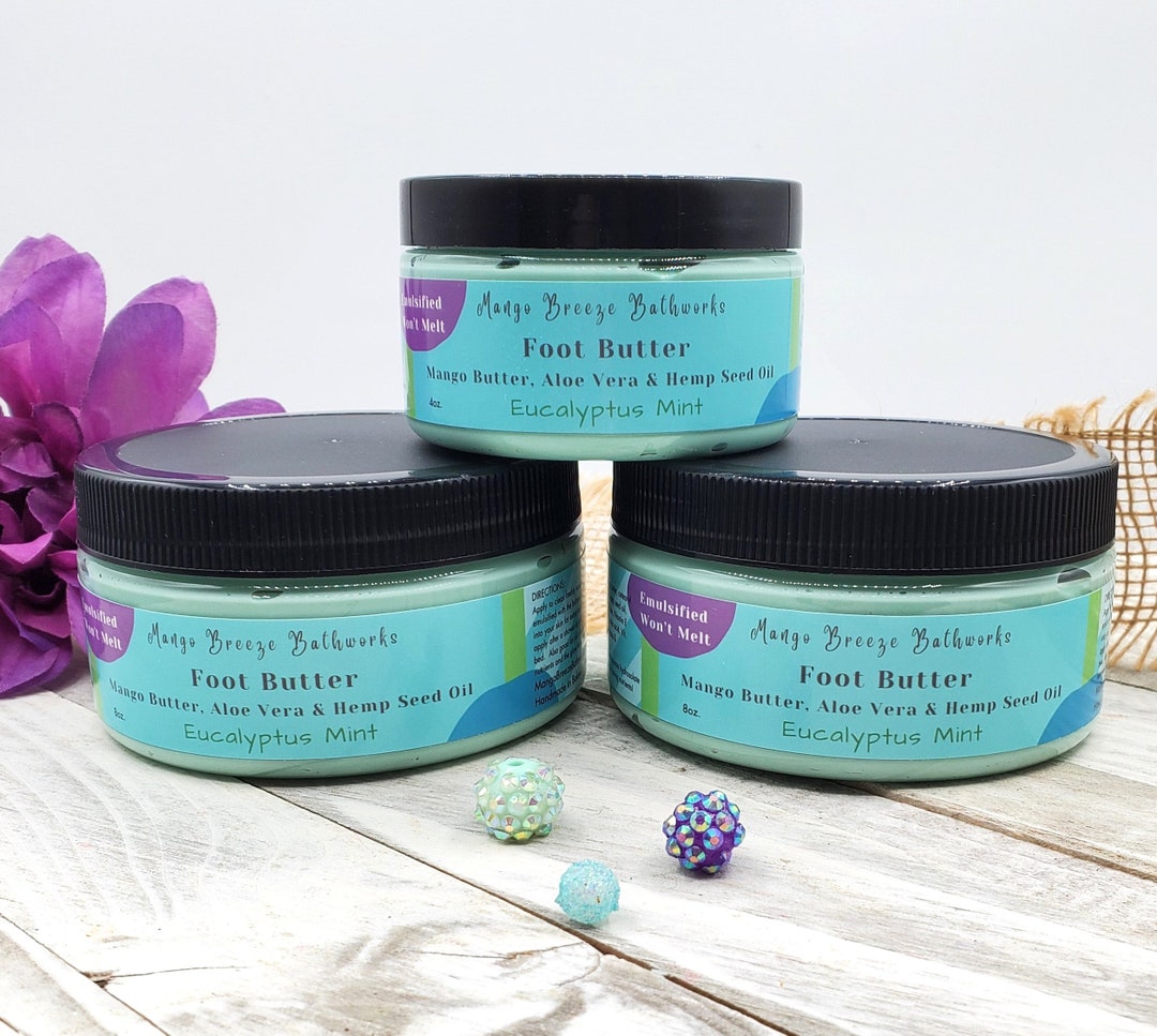 Foot Butter/mango Butter/hemp Oil/aloe/rejuvenate Tired Feet/eucalyptus ...