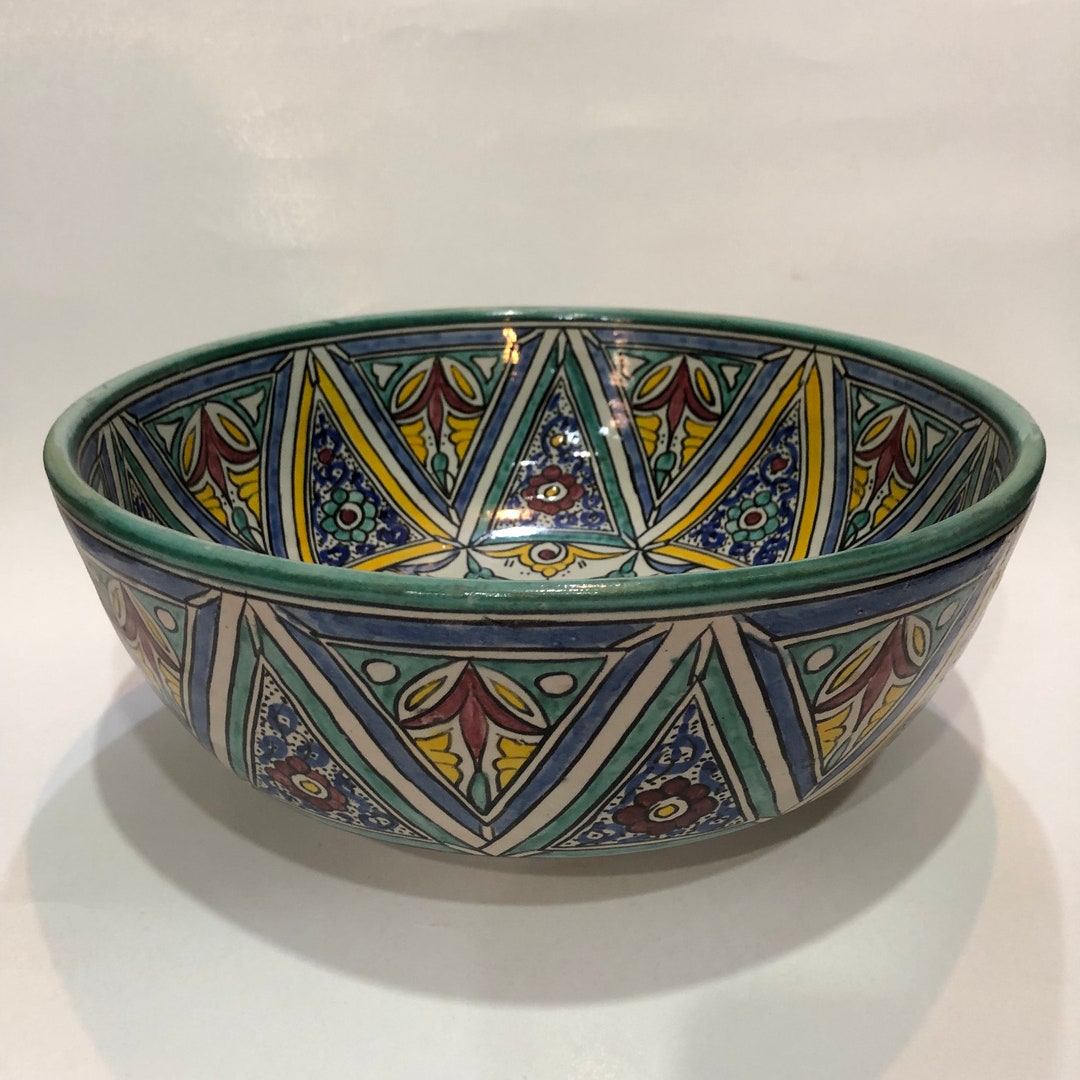 Big Moroccan Plate/bowl From Fez 40cm Handmade and Hand Painted ...