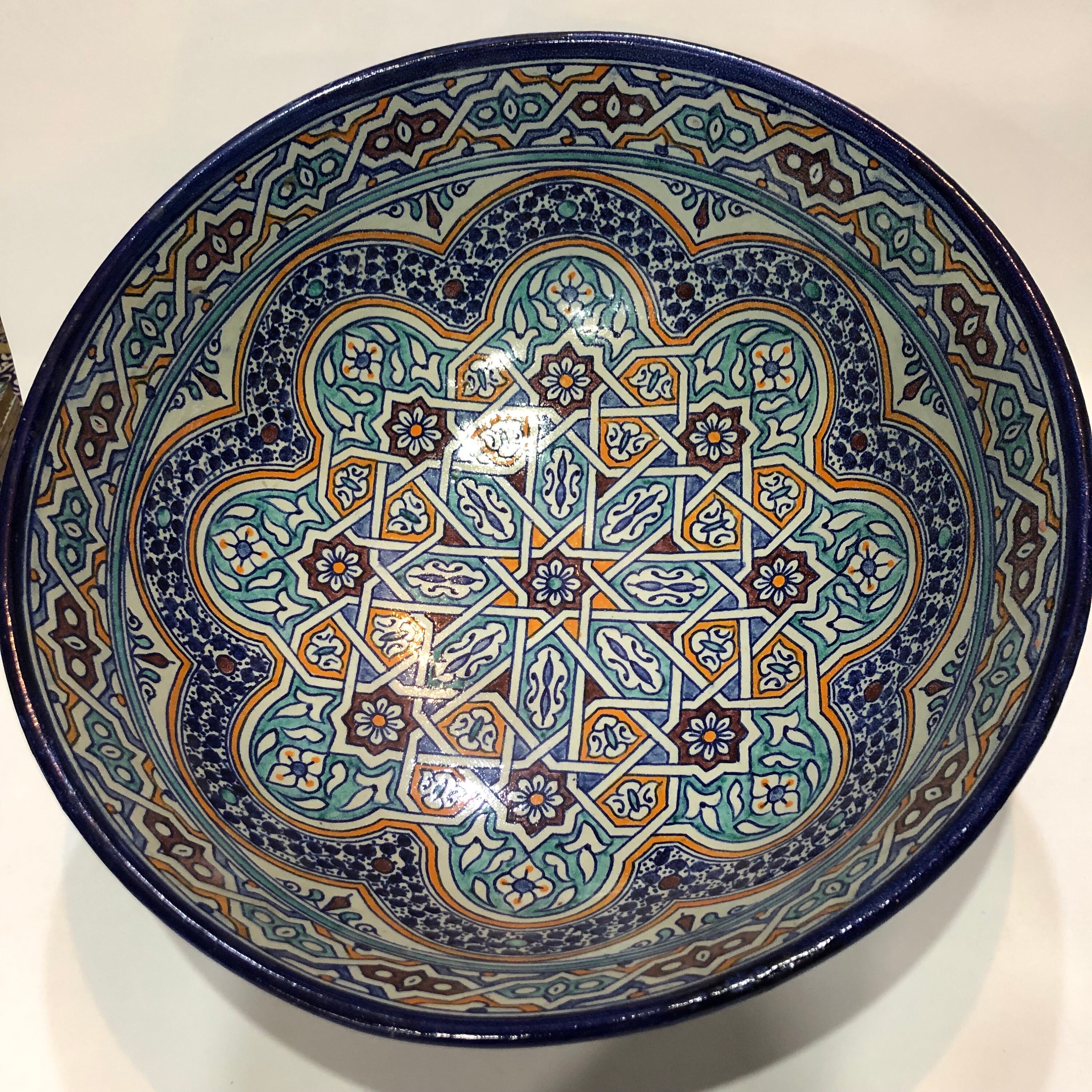 Huge Moroccan Plate/bowl From Fez 45cm Handmade and Hand Painted ...