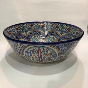 Huge Moroccan Plate/bowl From Fez 45cm Handmade and Hand Painted ...