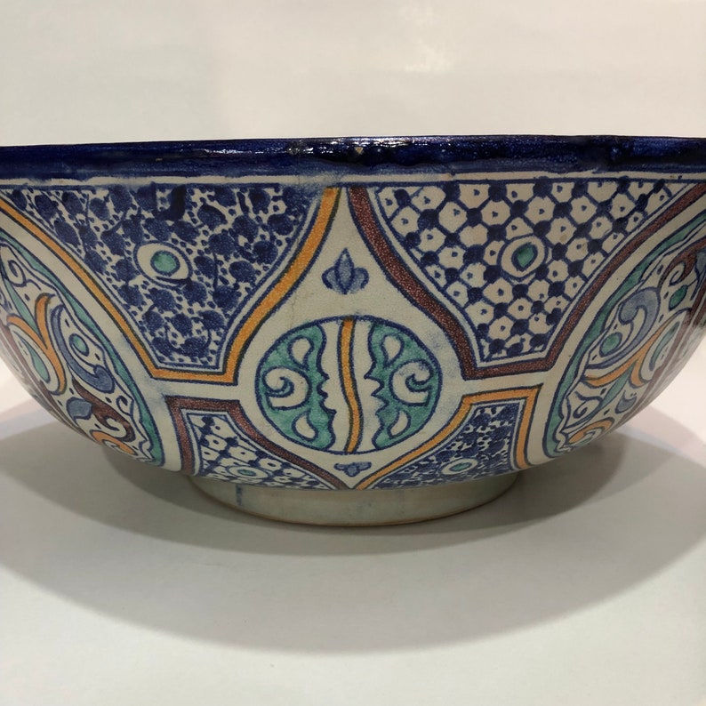 Huge Moroccan Plate/bowl From Fez 45cm Handmade and Hand Painted ...