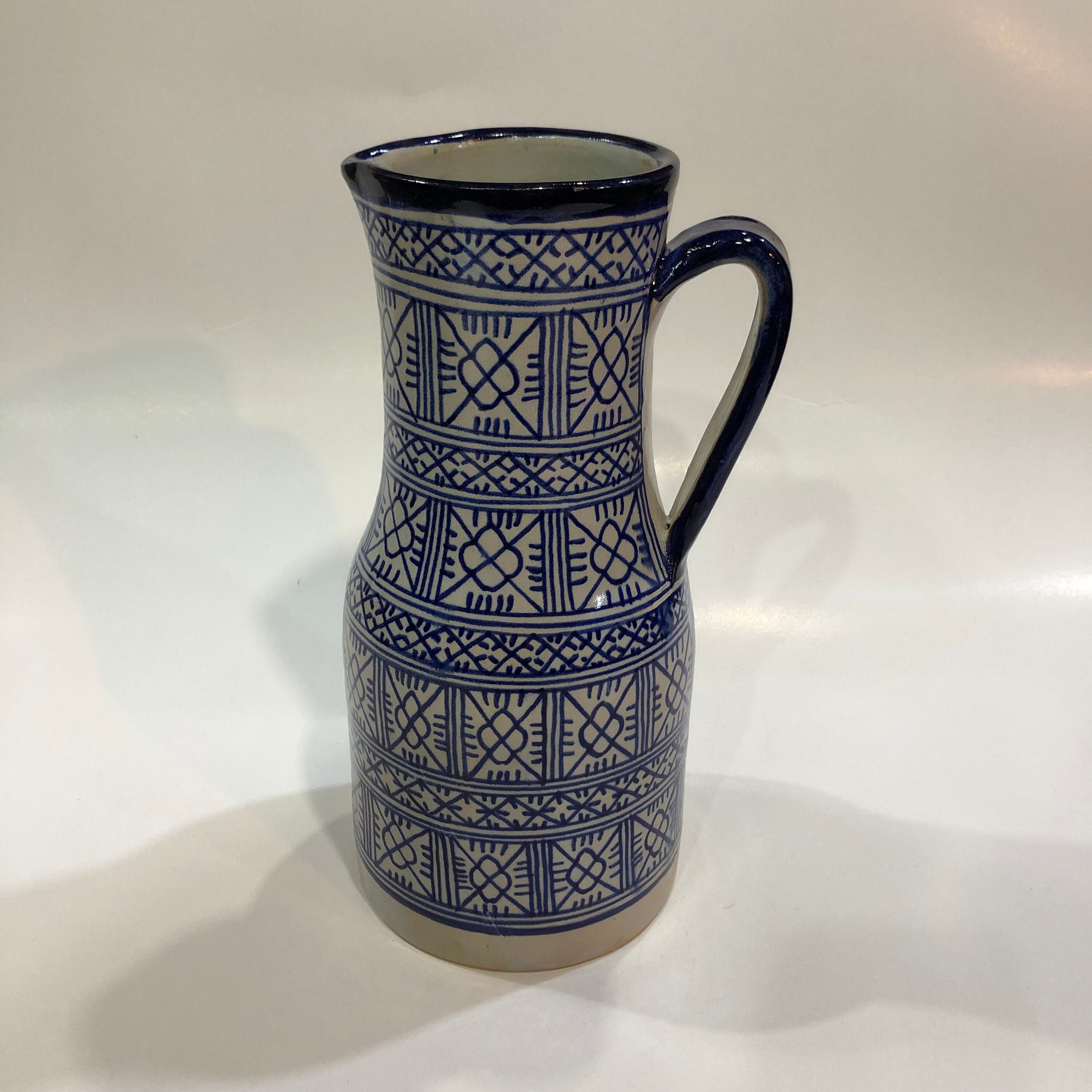 Beautifully Handmade Jug Water Pitcher Vase Multi Coloured Moroccan Fez ...